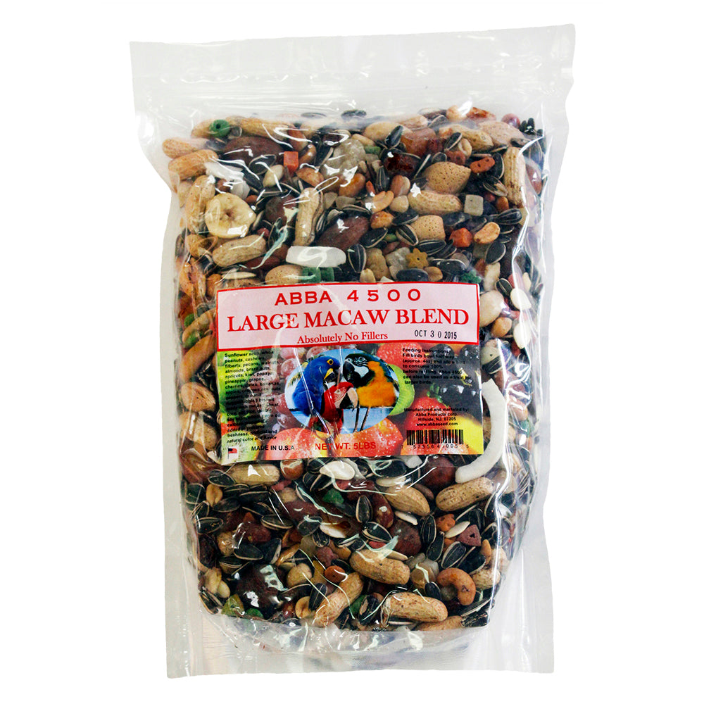 ABBA | 4500 Large Macaw Blend 5lb | Golden Cockatoo
