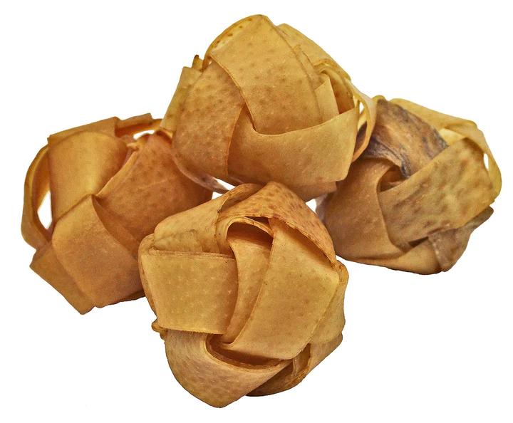 Rawhide Chew Balls Foot Toys 4pk | Golden Cockatoo