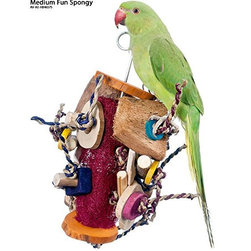 A&E CAGES | Java Wood Fun Spongy Bird Toy Medium | Golden Cockatoo